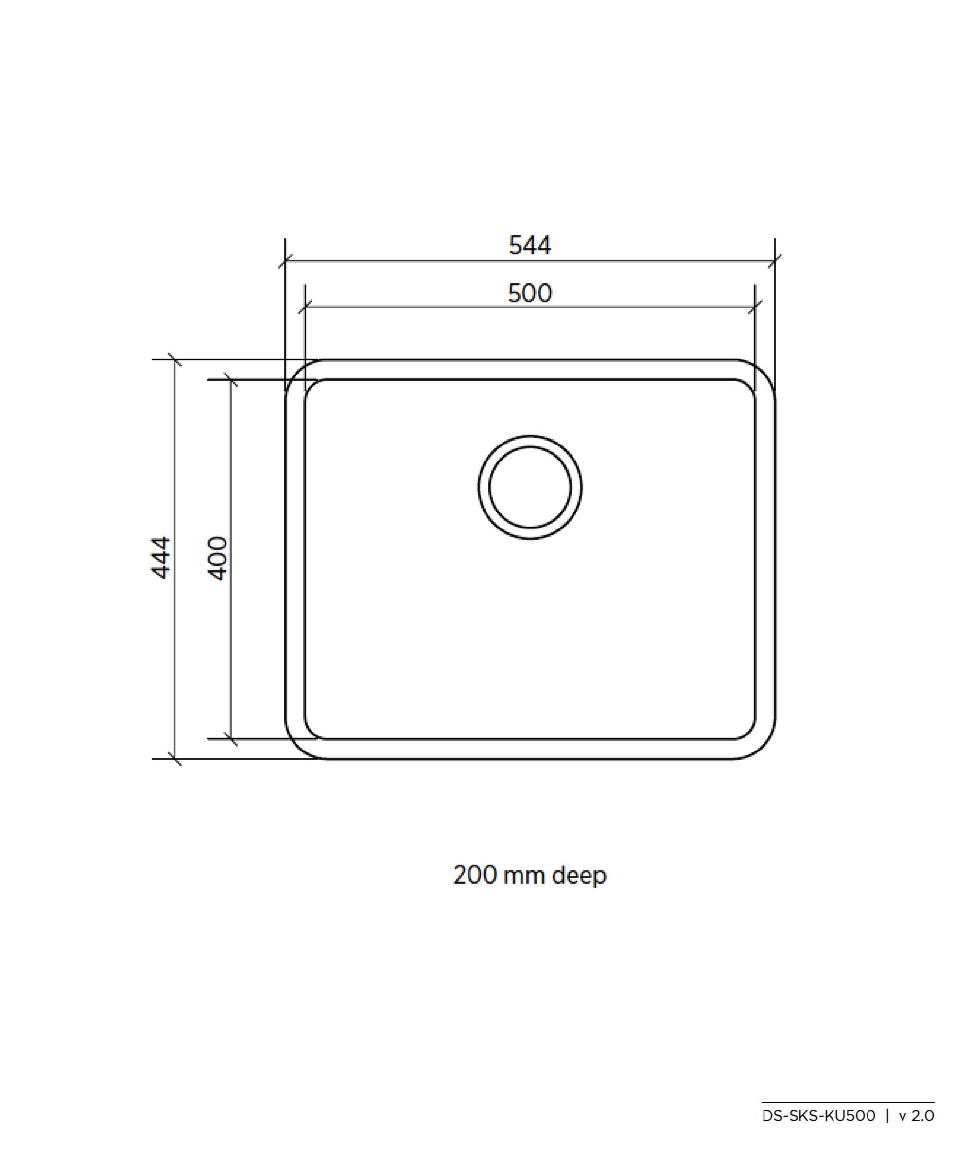 Kubic 500 stainless steel sink | Seima