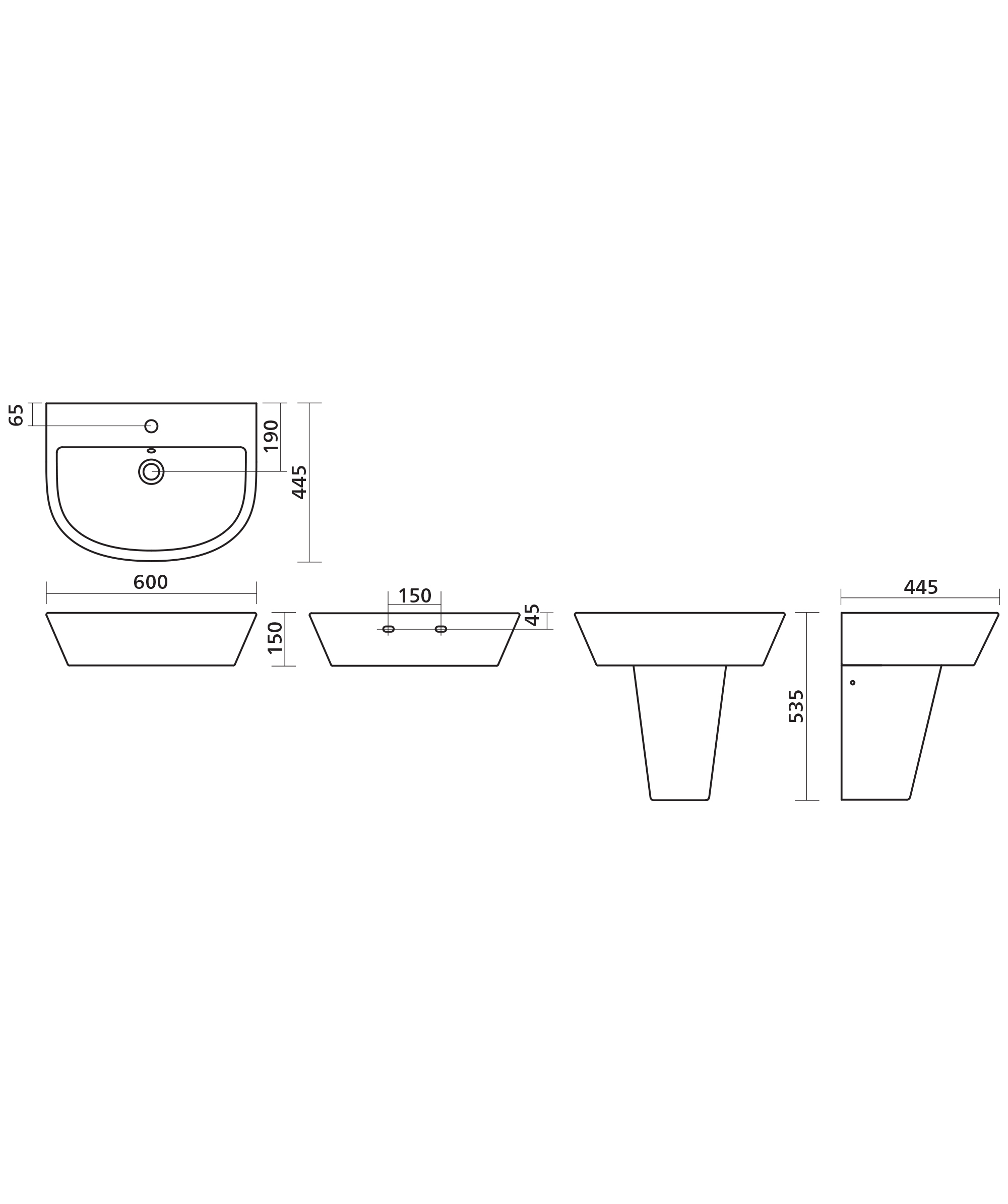Chios 600 ceramic basin - White Gloss | Seima