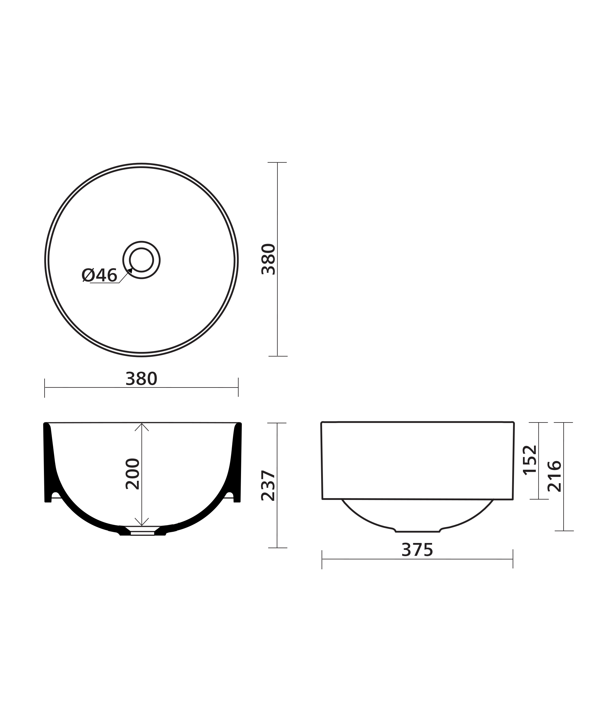 Suren 380 - Marstone basin - White Matte | Seima