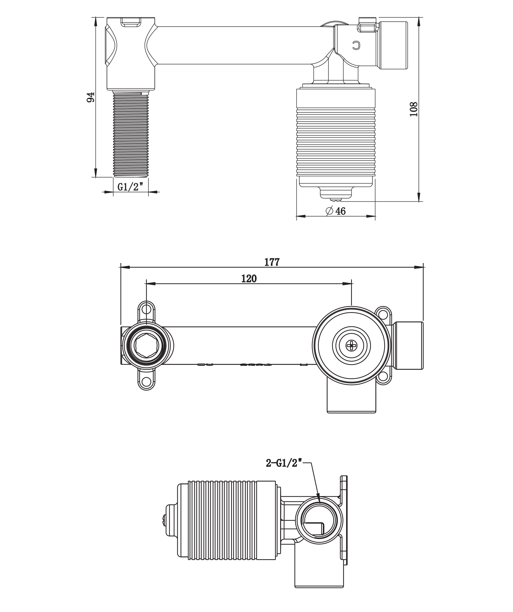 Inwall Body for Wall Mixer and Spout Set - Standard | Seima